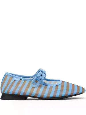 Camper Casi Myra Striped Buckle Ballet Flats - Blue