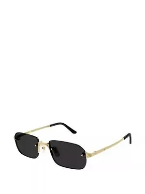 CARTIER Sandrol Rectangular-frame Sunglasses - Gold