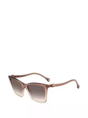 Carolina Herrera Geometric-frame Sunglasses - Brown