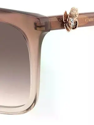 Carolina Herrera Geometric-frame Sunglasses - Brown