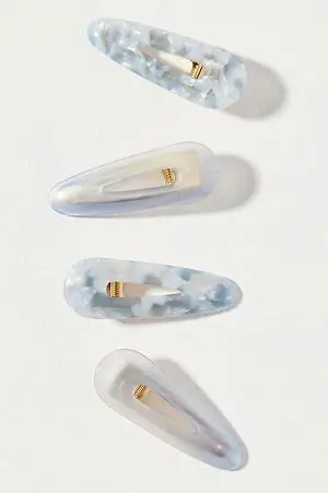 Anthropologie Marbled Hair Clips, Set Of 4 - Blue
