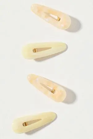 Anthropologie Marbled Hair Clips, Set Of 4 - Yellow