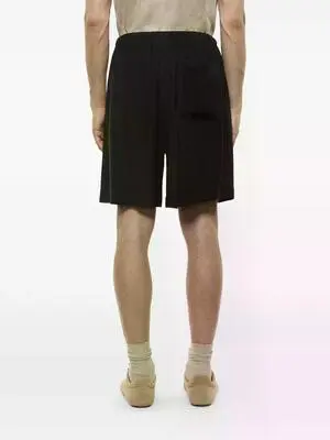 LANEUS Drawstring Embroidered Shorts