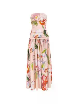 Acler Nershall Floral Strapless Maxi Dress