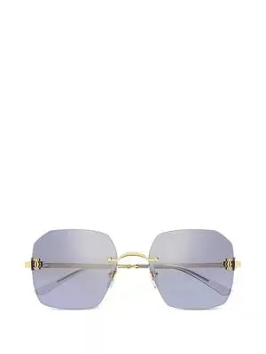 CARTIER Geometric-frame Logo Sunglasses - Gold