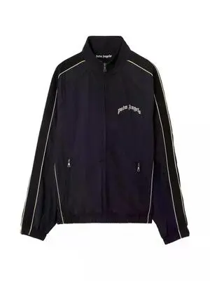 Palm Angels Logo Striped Windbreaker - Black