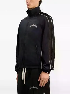 Palm Angels Logo Striped Windbreaker