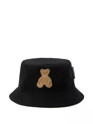 Palm Angels Embroidered-bear Bucket Hat - Black
