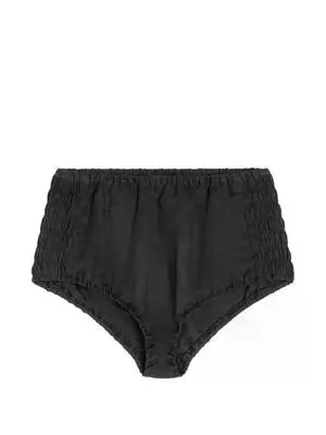 Dries Van Noten Shirred Micro Shorts - Black