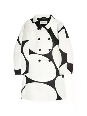 Dries Van Noten Double-breasted Printed Coat - Black