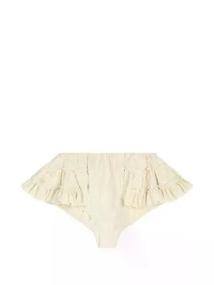 Dries Van Noten Ruffled Micro Shorts - Neutrals