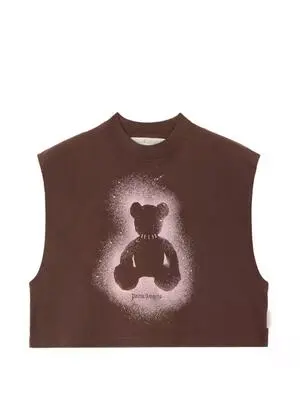 Palm Angels Bear-print Boxy Tank Top - Brown