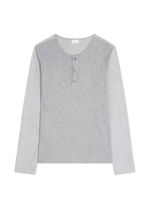 Dries Van Noten Button Ribbed T-shirt - Grey