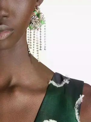 Dries Van Noten Beaded Drop Earrings - Silver