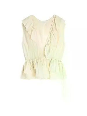 Dries Van Noten Ruffled Top - Neutrals
