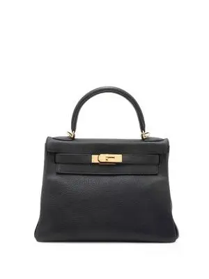 Hermès 2017 Special Order Clemence Verso Kelly Ii Retourne 28 Satchel - Black