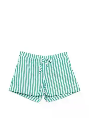 Hunza G Drawstring Striped Shorts - Green