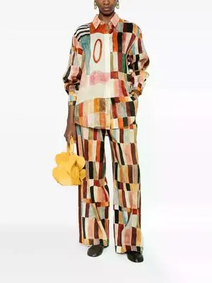 ALEMAIS X Laurence Leenaert Marjorelle Patchwork Shirt - Orange