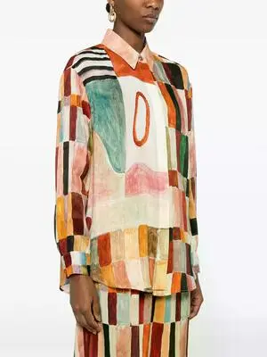 ALEMAIS X Laurence Leenaert Marjorelle Patchwork Shirt - Orange