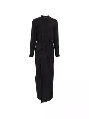 Emporio Armani Long-sleeve Buttoned Midi Dress - Blue