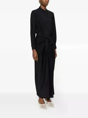 Emporio Armani Long-sleeve Buttoned Midi Dress - Blue