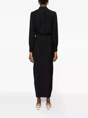 Emporio Armani Long-sleeve Buttoned Midi Dress - Blue