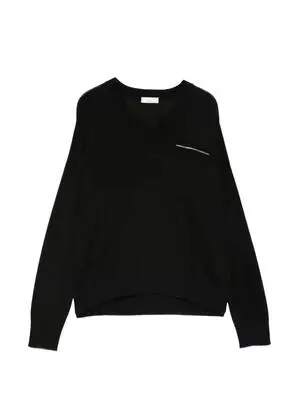 Peserico V-neck Long-sleeve Sweater - Black