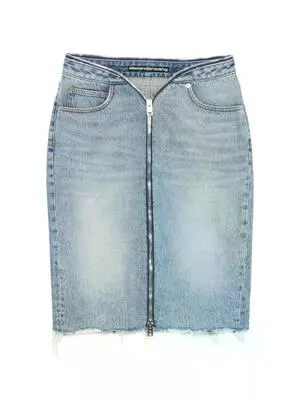 Alexander Wang Zip-up Raw-hem Fitted Skirt