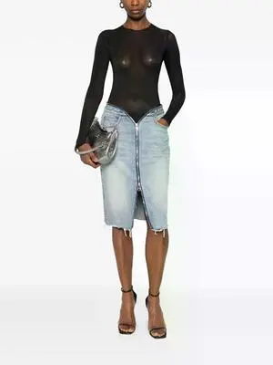 Alexander Wang Zip-up Raw-hem Fitted Skirt