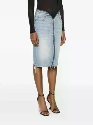 Alexander Wang Zip-up Raw-hem Fitted Skirt