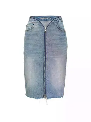 Alexander Wang Zip-up Raw-hem Fitted Skirt - Blue