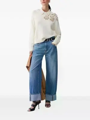 Liu Jo Round-neck Sweater With Bejeweled Embellishments
