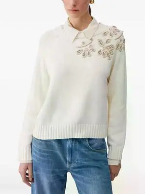 Liu Jo Round-neck Sweater With Bejeweled Embellishments
