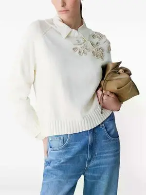 Liu Jo Round-neck Sweater With Bejeweled Embellishments