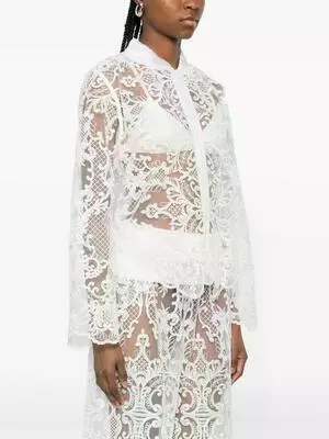 MAURIZIO BRASCHI Lace Zip-up Jacket