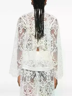 MAURIZIO BRASCHI Lace Zip-up Jacket