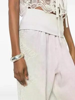 MAURIZIO BRASCHI Lace-detail Trousers