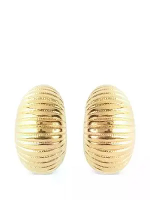 MONET 1980s Textured Demi-hoop Earrings - Gold