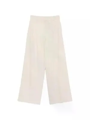 Max Mara Textured Wide Leg Trousers - Neutrals