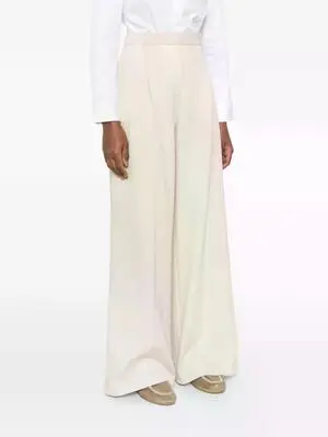 Max Mara Textured Wide Leg Trousers - Neutrals
