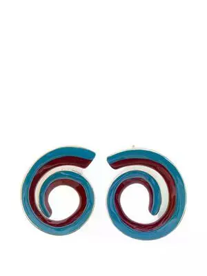 Marni Enamel Spiral Earrings - Blue
