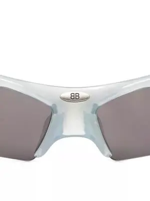 Balenciaga Logo-motif Rectangle Sunglasses - Blue