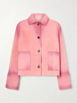 Loewe Distressed Suede Jacket - Pink