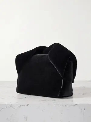 JW Anderson Twister Small Velvet Tote - Black