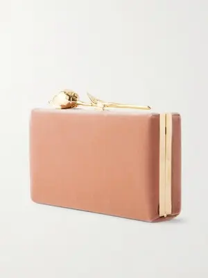Erdem Bloom Velvet Clutch - Pink