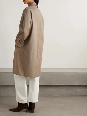 NILI LOTAN Watson Prince Of Wales Checked Trench Coat - Neutrals