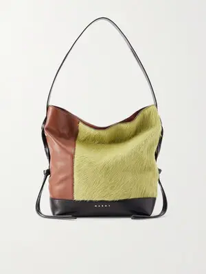 Marni Pod 2.0 Leather And Calf Hair Shoulder Bag