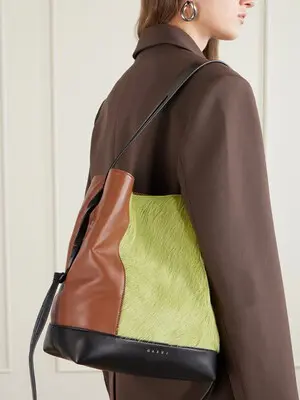 Marni Pod 2.0 Leather And Calf Hair Shoulder Bag