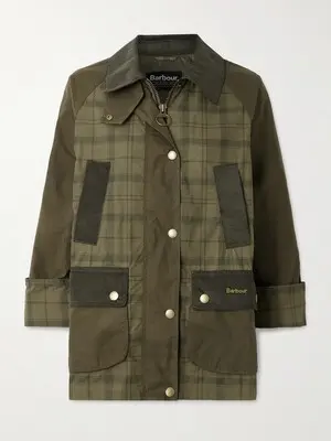 Barbour Beadnell Checked Cotton Jacket With Corduroy Trim - Green