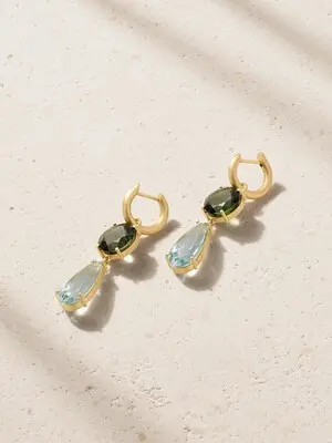 Irene Neuwirth Gemmy Gem Aquamarine And Tourmaline Drop Earrings - Green